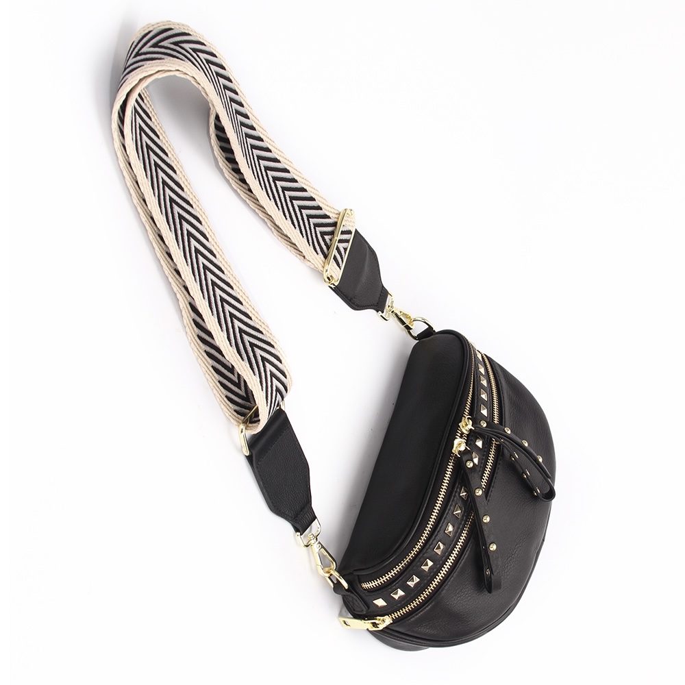 Black/Gold Obsessed Stud Bag Woven Strap – Hi Ho + Co